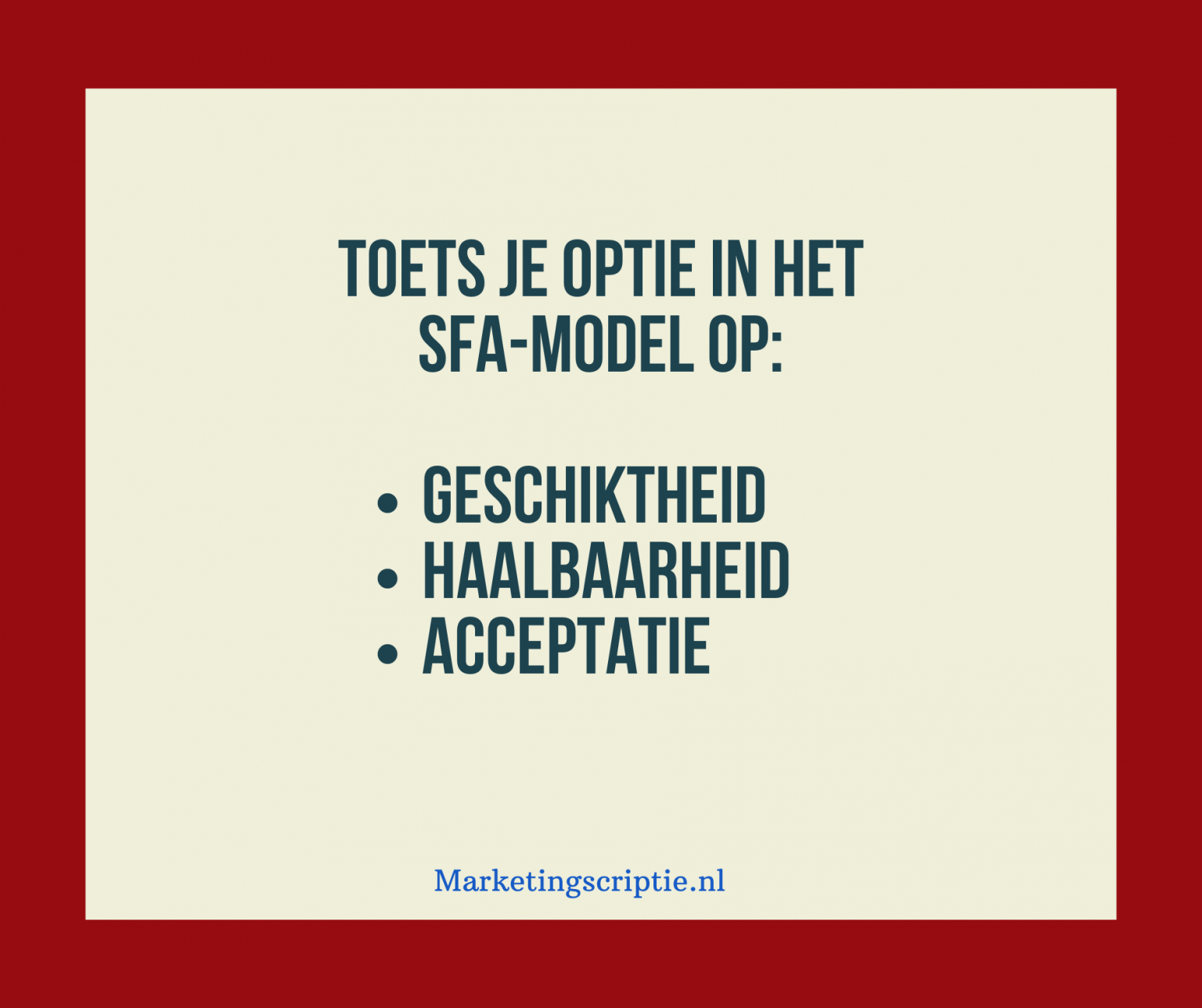 SFA-model maken in 2024? Toets je strategische optie | Voorbeeld