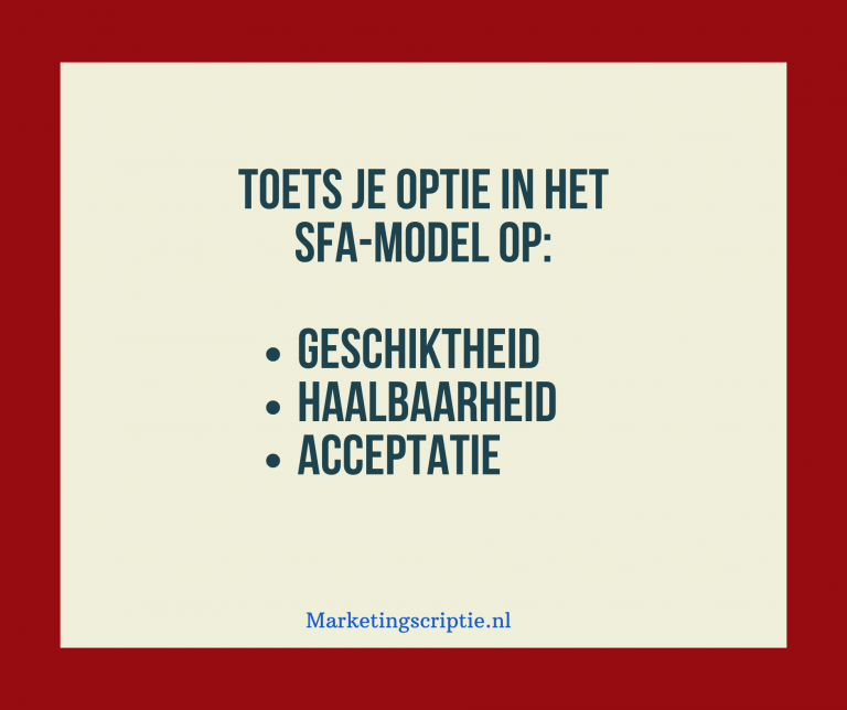 SFA-model maken in 2023? Toets je strategische optie | Voorbeeld